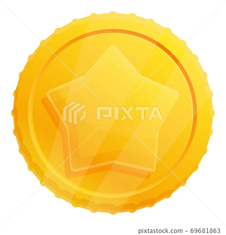 Star gold token icon, cartoon style-插圖素材 [69681863] - PIXTA圖庫
