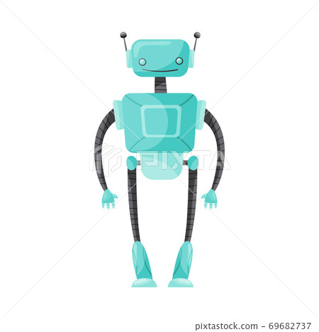 Funny Standing Humanoid or Robot with Antenna... - Stock Illustration ...