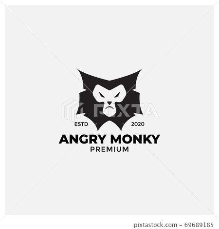 Gee's golden langur monkey face logo design - Stock Illustration ...