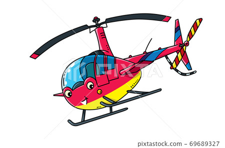 Funny small helicopter with eyes Kids illustration - Stock Illustration ...