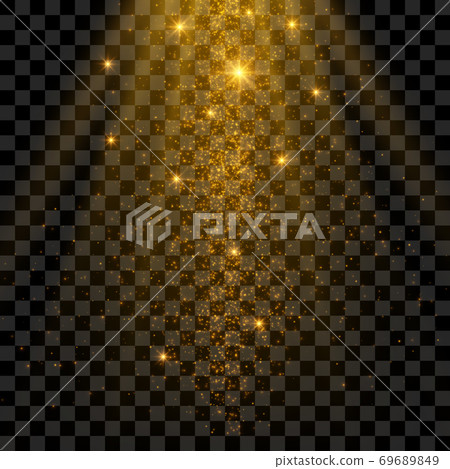 Sparklng golden magical light effect, shiny... - Stock Illustration ...