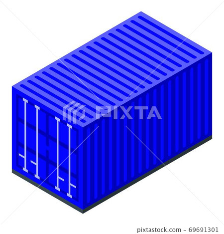 Industrial cargo container icon, isometric style - Stock Illustration ...