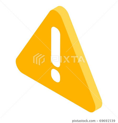 Yellow sign alert icon, isometric style-插圖素材 [69691539] - PIXTA圖庫