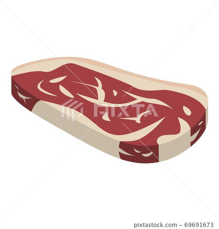 Raw steak icon, isometric style - Stock Illustration [69691673] - PIXTA