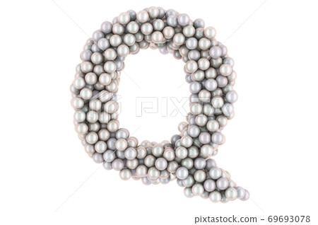 Letter Q from white pearls, 3D rendering - Stock Illustration [69693078 ...