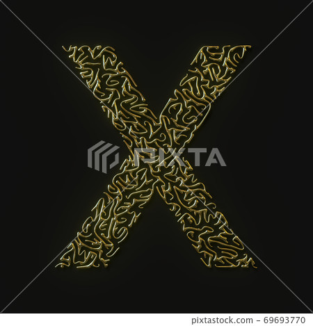 High resolution letter X symbol made of molded... - Stock Illustration ...