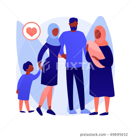 Polygamy abstract concept vector illustration.-插圖素材 [69695632] - PIXTA圖庫