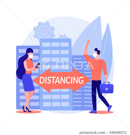 Keep distance abstract concept vector... - Stock Illustration [69696072 ...
