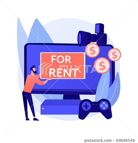 Renting electronic device abstract concept... - Stock Illustration ...