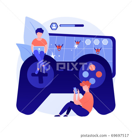 Gaming disorder abstract concept vector... - Stock Illustration ...