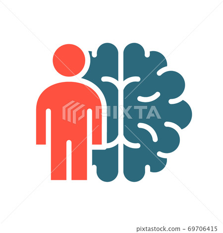 Brain with man colored icon. The main organ of... - Stock Illustration ...