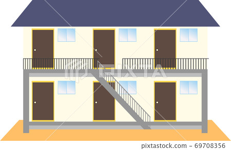 Simple and cute apartment illustration - Stock Illustration [69708356 ...
