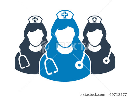 Nurse Team Icon. Flat style vector EPS. - Stock Illustration [69712377 ...