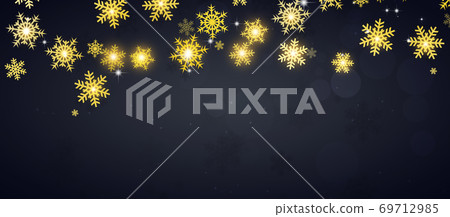 golden snow banner - Stock Illustration [69712985] - PIXTA