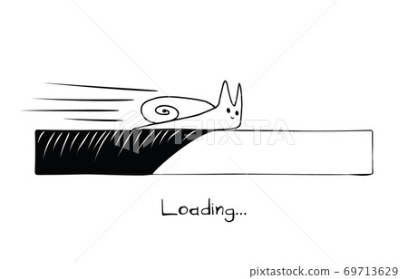 Hand Drawn Snail or Slug with Loading Bar Isolated - Stock Illustration ...