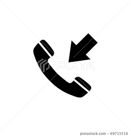 Incoming Call, Phone Handset with Arrow. Flat... - Stock Illustration ...