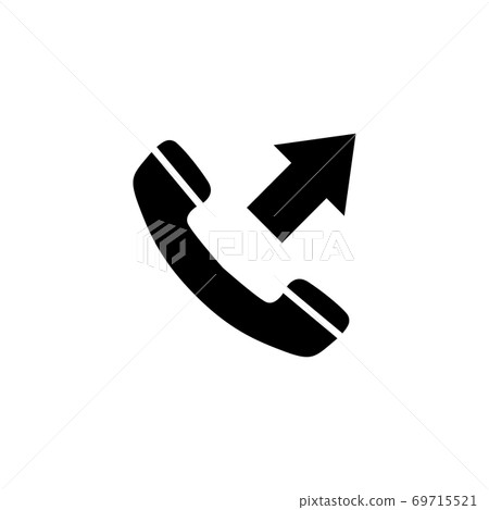 Outgoing Call, Phone Handset with Arrow. Flat... - Stock Illustration ...