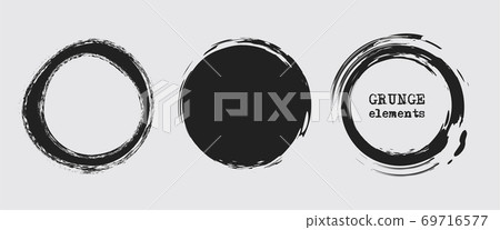 Set of grunge vector round and circle. Grunge - Stock Illustration ...