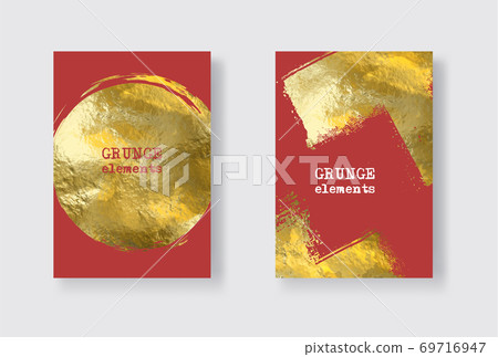 Vector Red and Gold Design Templates set - Stock Illustration [69716947 ...