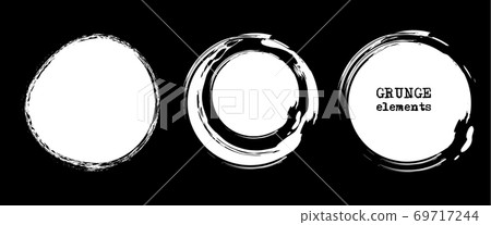 Set of grunge vector round and circle. Grunge - Stock Illustration ...