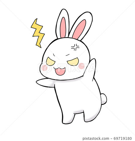 Angry white rabbit - Stock Illustration [69719180] - PIXTA