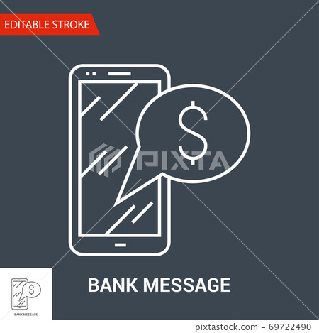 Bank Message Icon. - Stock Illustration [69722490] - PIXTA