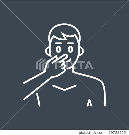 Avoid face touch related vector thin line icon. - Stock Illustration ...