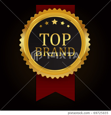 Top Brand Golden Label Sign. Vector Illustration - Stock Illustration ...