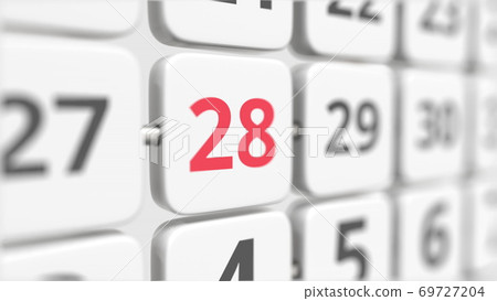 28 date on the turning calendar plate. Deadline... - Stock Illustration ...