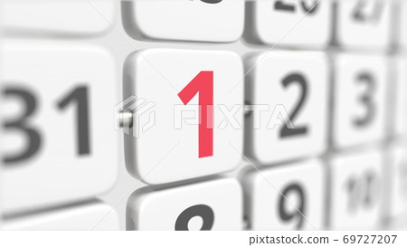 1 date on the turning calendar plate. Deadline...-插圖素材 [69727207] - PIXTA圖庫