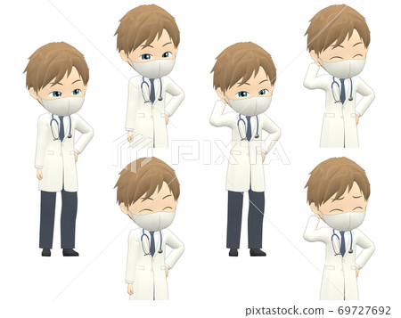 [Shy A] Caucasian Male Doctor Medium Diagonal - Stock Illustration ...