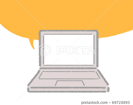 Laptop balloon orange - Stock Illustration [69728893] - PIXTA
