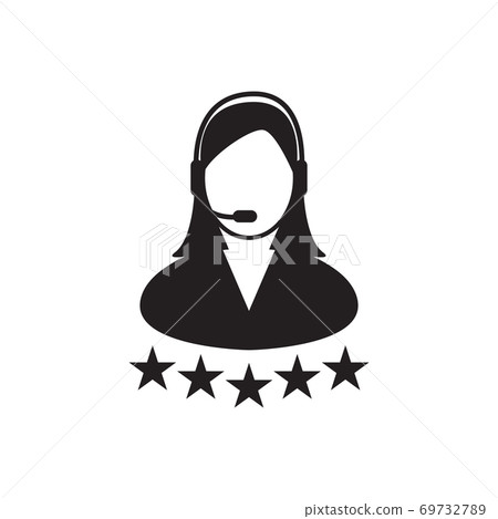 Five star customer service icon vector premium... - Stock Illustration ...
