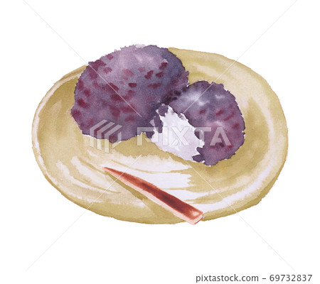 Ohagi cut Ohagi watercolor material - Stock Illustration [69732837] - PIXTA