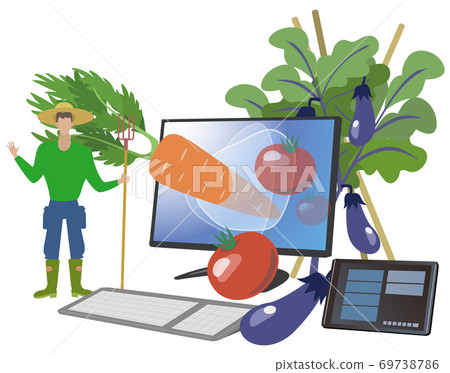 ICT-Agriculture using information and... - Stock Illustration [69738786 ...