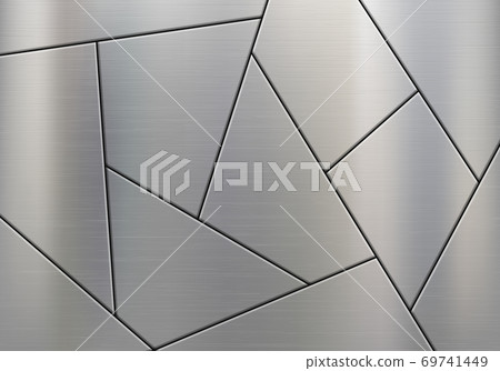 Gray metal textured background with geometric... - Stock Illustration ...