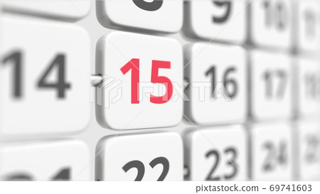15 date on the turning calendar plate. Deadline... - Stock Illustration ...