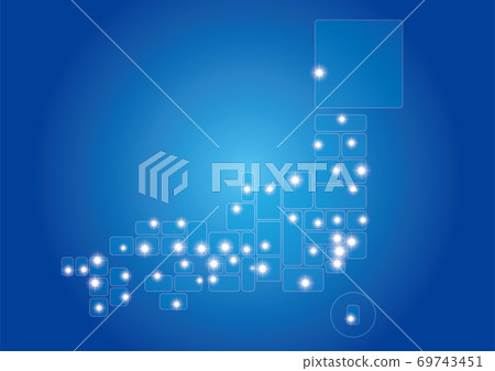 Japan map with a cool image (prefecture location) - Stock Illustration ...