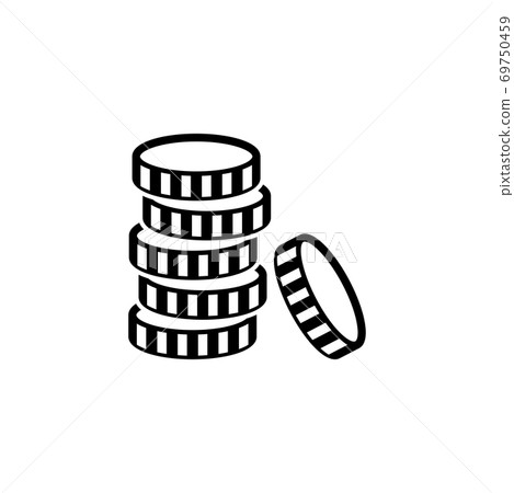 Coins Stack Flat Vector Icon - Stock Illustration [69750459] - PIXTA