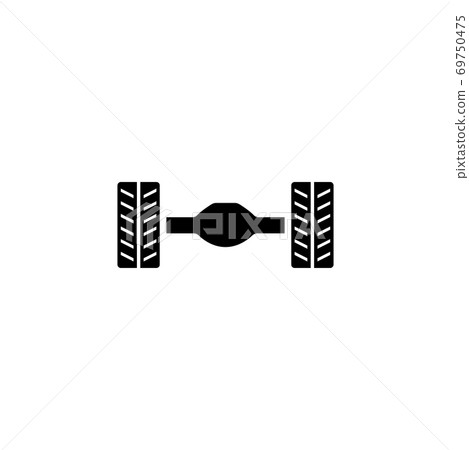 Car Rear Axle Suspension Flat Vector Icon - Stock Illustration ...