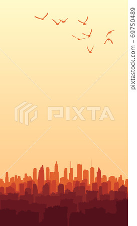 Vertical illustration of sunset and abstract... - Stock Illustration ...