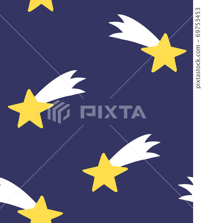 Vector seamless pattern of colored flying star - Stock Illustration ...