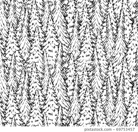 Vector seamless pattern of spruce tree forest - Stock Illustration ...