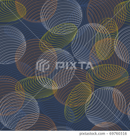 Seamless vector dark pattern with crossed circles-插圖素材 [69760316] - PIXTA圖庫