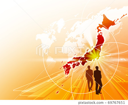 Business background Japan map World map... - Stock Illustration ...