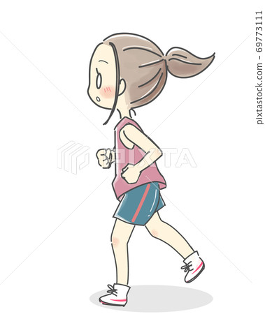 Sideways running woman - Stock Illustration [69773111] - PIXTA