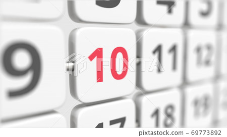 10 date on the turning calendar plate. Deadline... - Stock Illustration ...