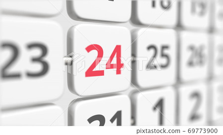 24 date on the turning calendar plate. Deadline... - Stock Illustration ...