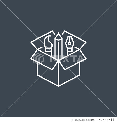 Creative Package Related Vector Thin Line Icon. - Stock Illustration ...