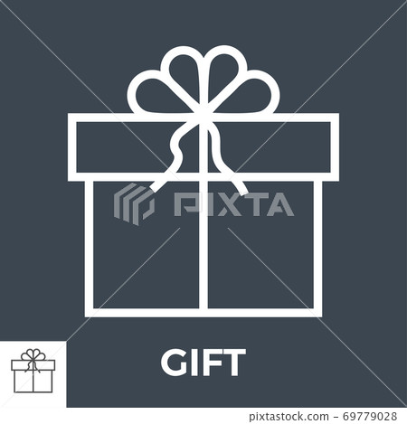 Gift thin line vector icon - Stock Illustration [69779028] - PIXTA